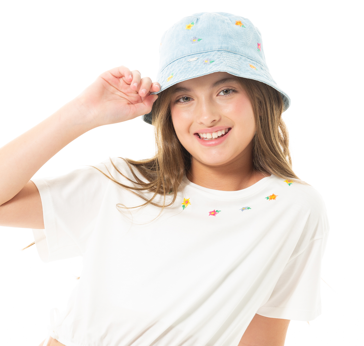 EMBROIDERED BUCKET HAT FOR GIRLS – Nauty Blue Intl